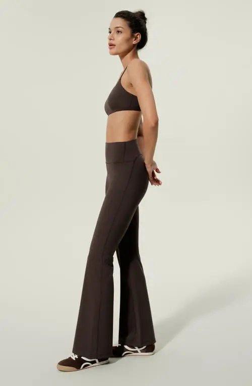 Lilysilk Silk Contour High-rise Flared Leggings - Coffee Bean