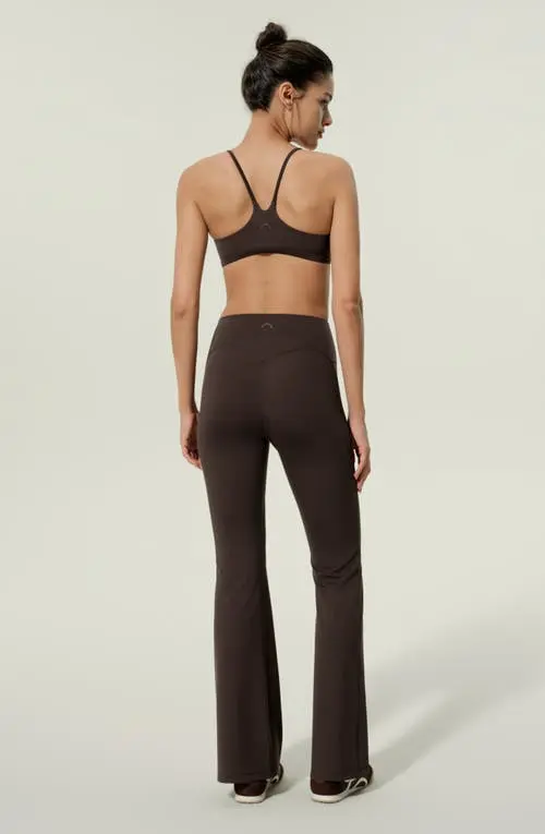 Lilysilk Silk Contour High-rise Flared Leggings - Coffee Bean