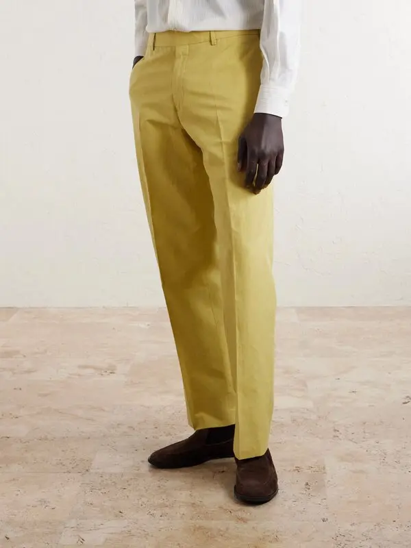 Paul Smith Straight-leg Cotton And Linen-blend Trousers