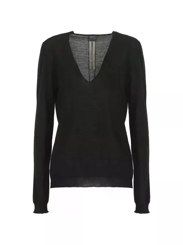 Rick Owens Long-sleeved V-neck Sweater