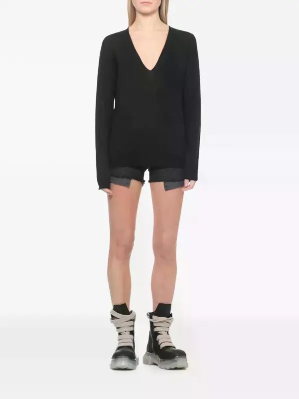 Rick Owens Long-sleeved V-neck Sweater