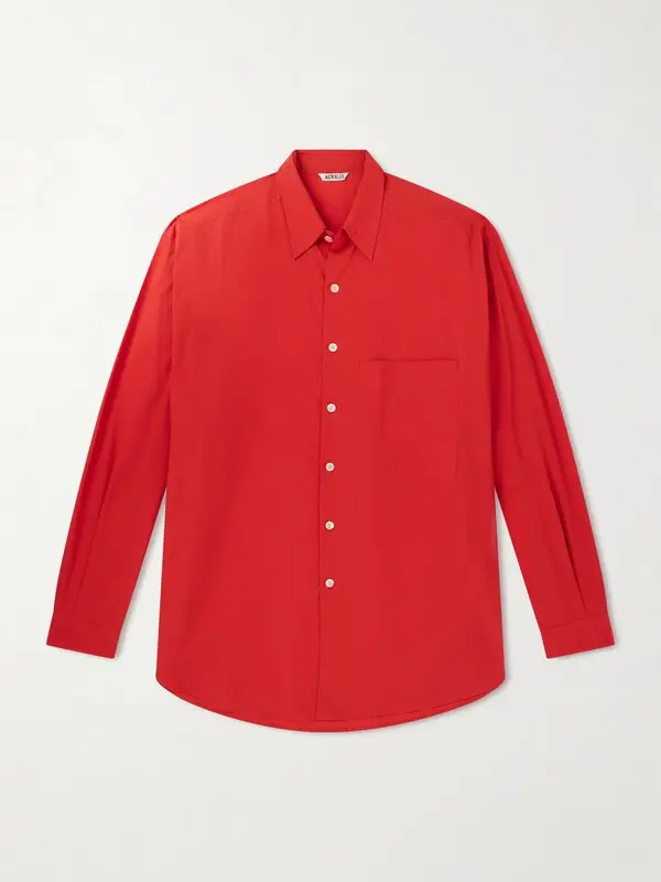 Auralee Cotton-poplin Shirt - Red