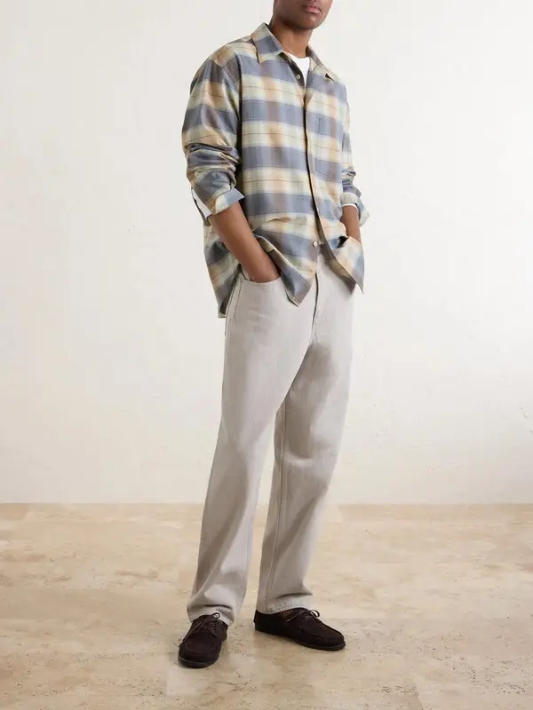 Auralee Checked Wool-poplin Shirt