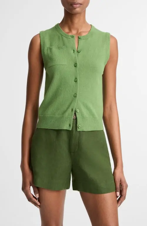 Vince Button-front Sweater Vest - Garden