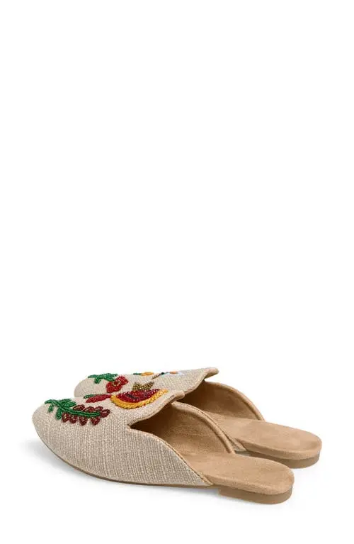 FUCHSIA Jardin Jute Embellished Mule - Beige