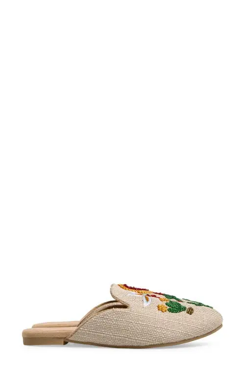 FUCHSIA Jardin Jute Embellished Mule - Beige