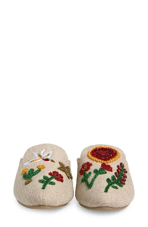 FUCHSIA Jardin Jute Embellished Mule - Beige