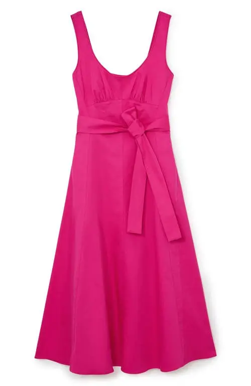 REISS Irina Stretch Cotton Dress - Pink