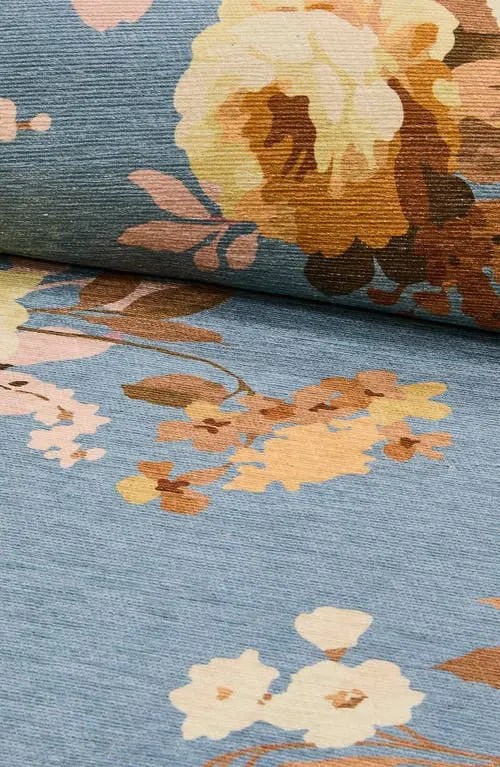 MACKENZIE-CHILDS Slate Wild Rose Washable Rug