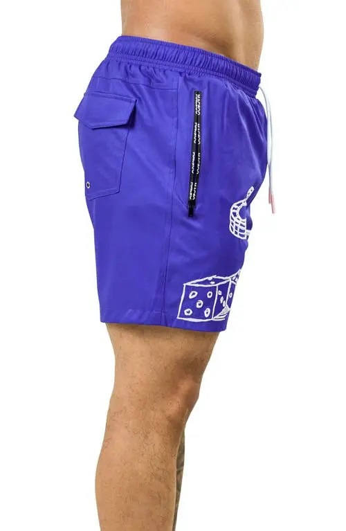 MACEOO Printed Swim Trunks - Blue
