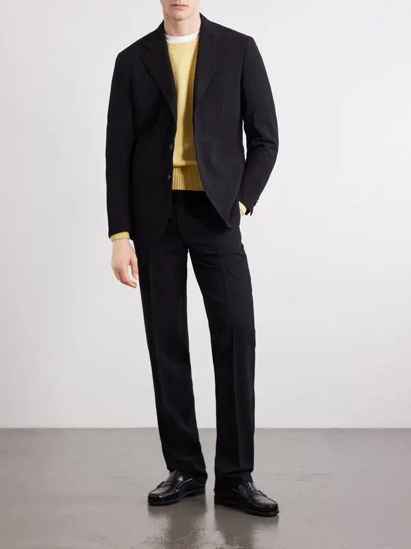 J. MUESER Seersucker Virgin Wool Suit Jacket