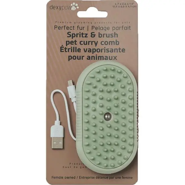 DEXYPAWS Spritz & Brush Pet Comb - Green