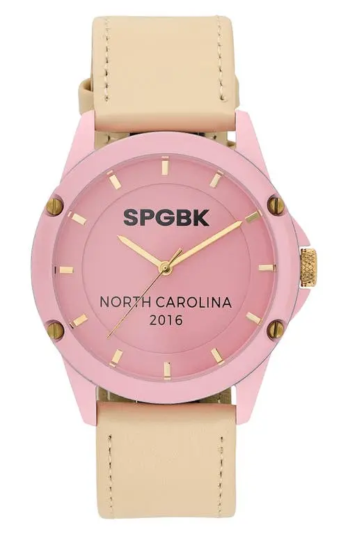 SPGBK WATCHES Pink Lemonade Leather Strap Watch - Candy Pink