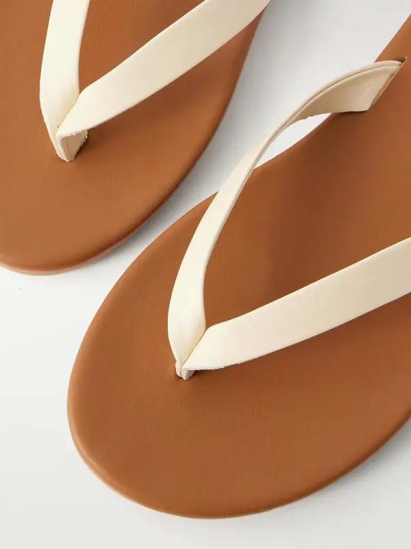 ANCIENT GREEK SANDALS Saionara Leather Flip Flops - Neutrals