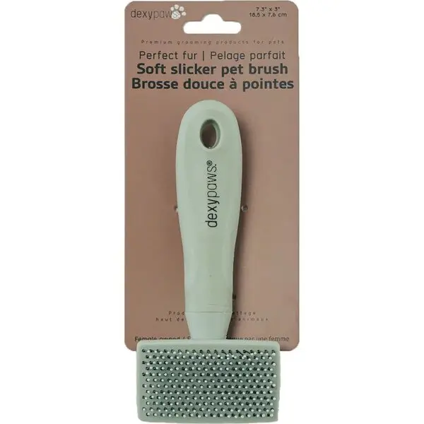 DEXYPAWS Soft Slicker Pet Brush - Green