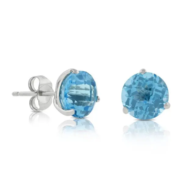 Benbridge Checkered Topaz Stud Earrings - Blue