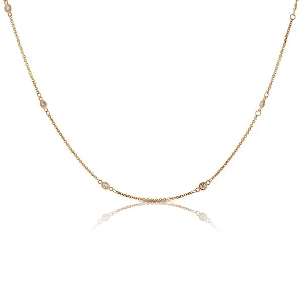 Benbridge 14k Rose Gold 1/3 Ctw Diamond Station Necklace - Rg