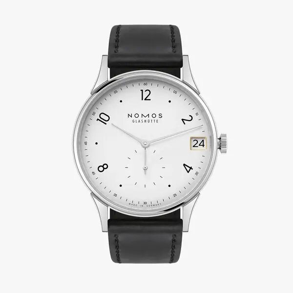 NOMOS GLASHUTTE Minimatik 39 Date White Dial Watch, 39.5mm - Stainless Steel