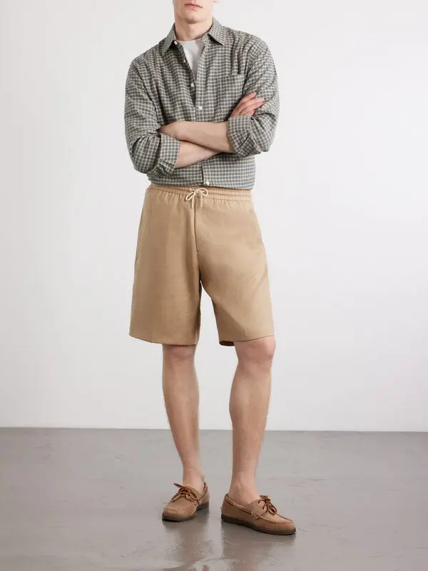 Paul Smith Pleated Linen Drawstring Shorts - Neutrals