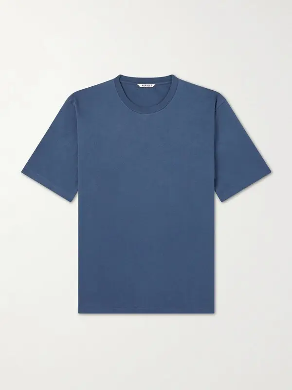 Auralee Luster Cotton-jersey T-shirt - Blue