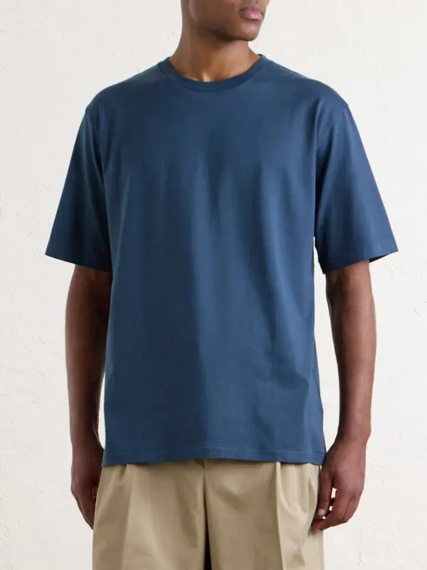 Auralee Luster Cotton-jersey T-shirt - Blue