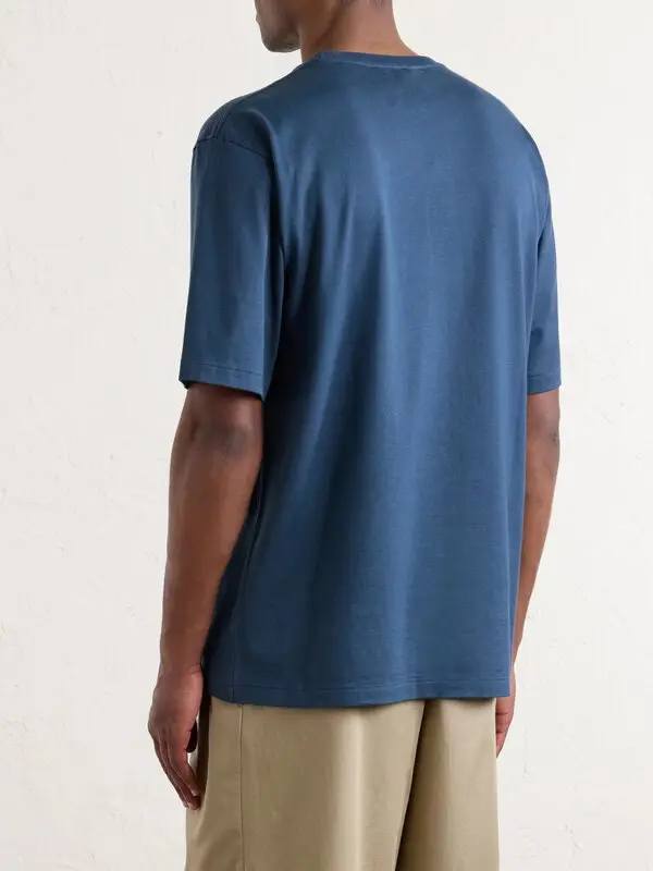 Auralee Luster Cotton-jersey T-shirt - Blue
