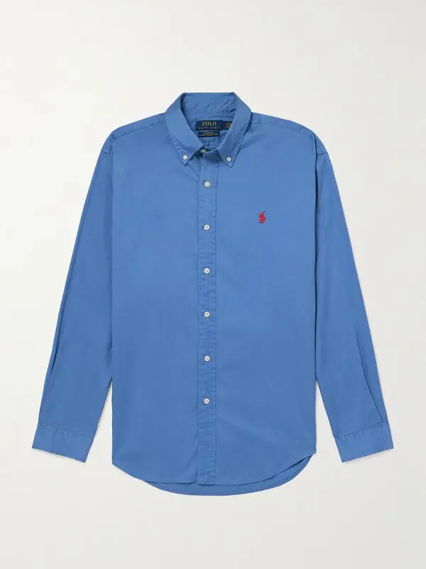 Polo Ralph Lauren Logo-embroidered Cotton Shirt - Blue
