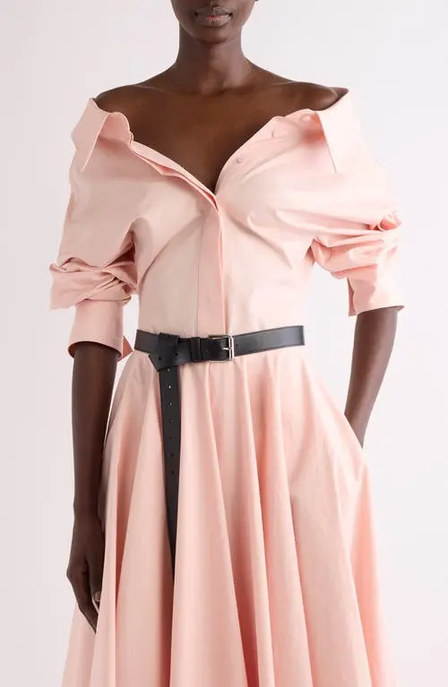 Givenchy Slashed Barrel Sleeve Cotton Poplin Shirt - Silk Pink