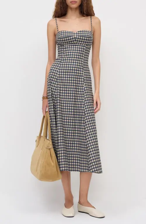 REFORMATION Kailani Plaid Midi Dress - Beacon Check