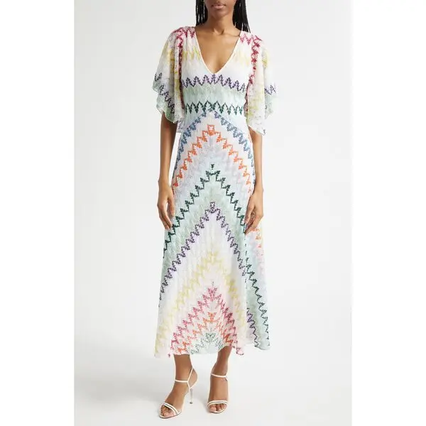 Missoni Midi Dress - Multicolor On White Base