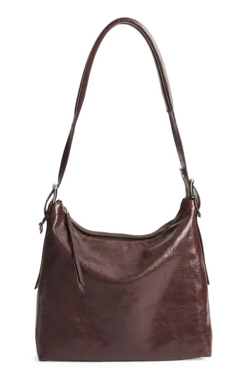 LEMAIRE Belted Leather Hobo Bag - Chianti