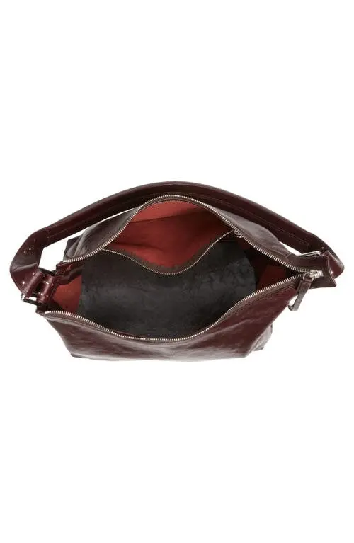 LEMAIRE Belted Leather Hobo Bag - Chianti