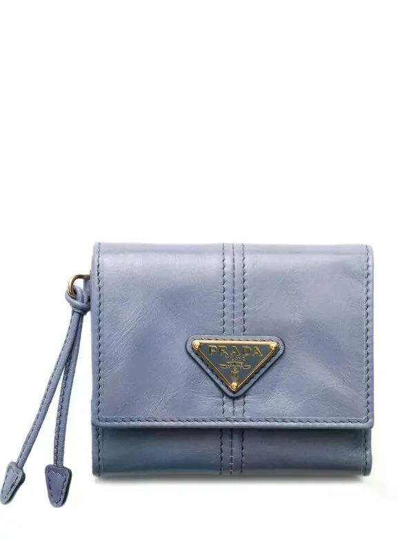 Prada Small Leather Wallet - Blue