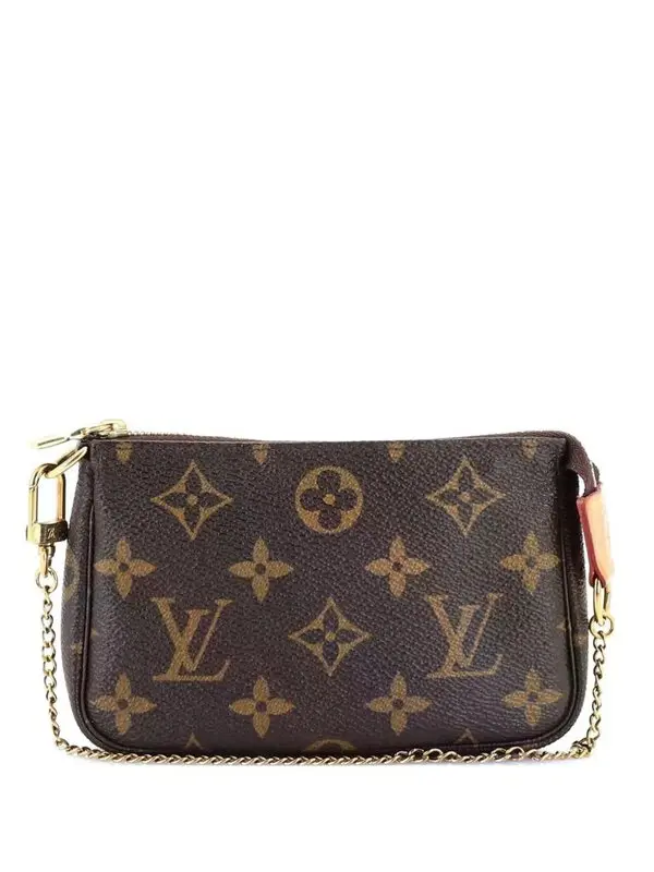 LOUIS VUITTON Pochette Accessoires Monogram Canvas Mini Clutch - Brown
