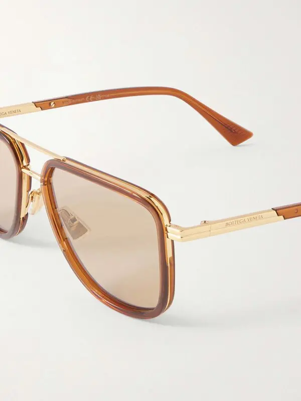 Bottega Veneta Aviator Metal Sunglasses