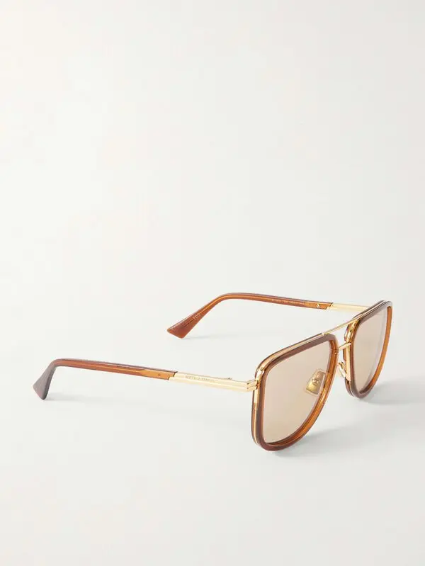 Bottega Veneta Aviator Metal Sunglasses