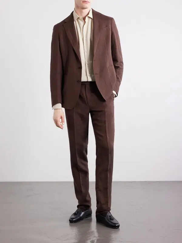 Ralph Lauren Purple Label Silk And Linen-blend Suit Jacket