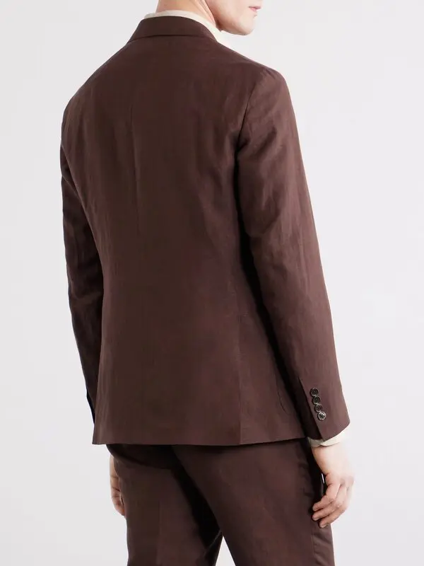 Ralph Lauren Purple Label Silk And Linen-blend Suit Jacket