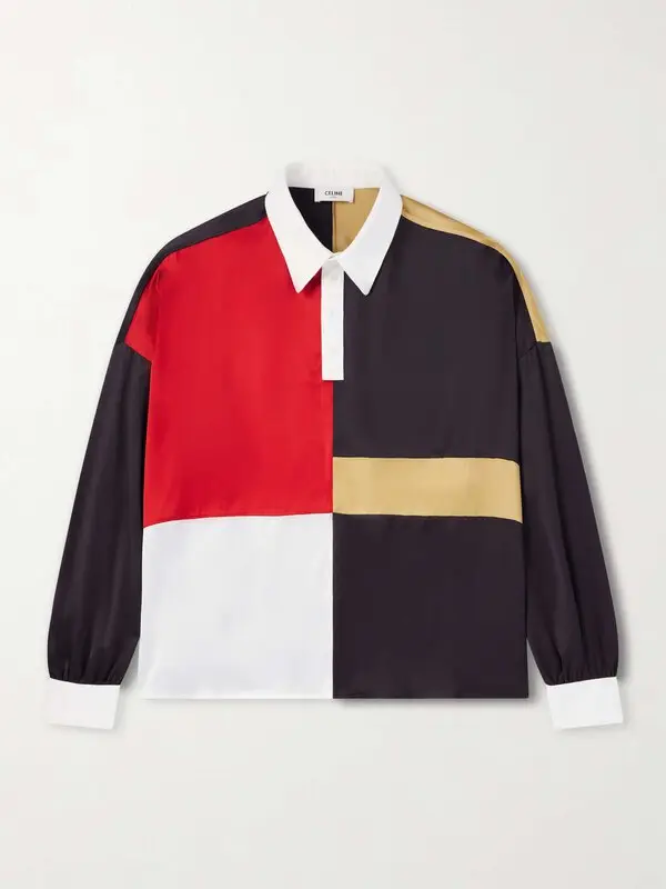 Celine Satin Polo Sweatshirt - Multi