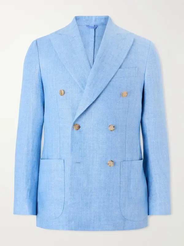 DE PETRILLO Double-breasted Linen Blazer