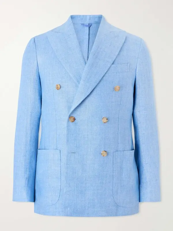 DE PETRILLO Double-breasted Linen Blazer