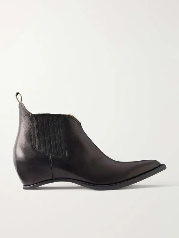 MAISON MARGIELA Heel-less Leather Chelsea Boots - Black