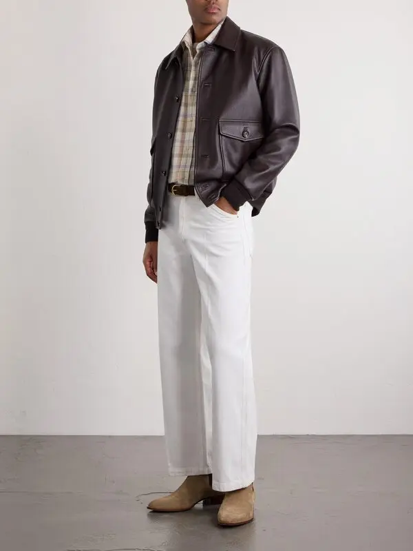 Ralph Lauren Purple Label Checked Hemp And Cotton-blend Twill Shirt - Neutrals
