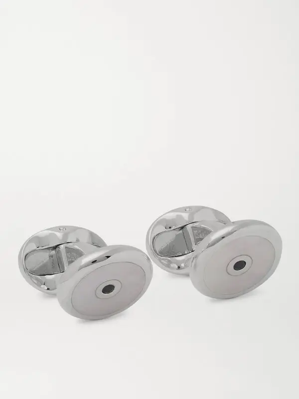 DEAKIN & FRANCIS Sterling Mother-of-pearl And Sapphire Cufflinks - Silver