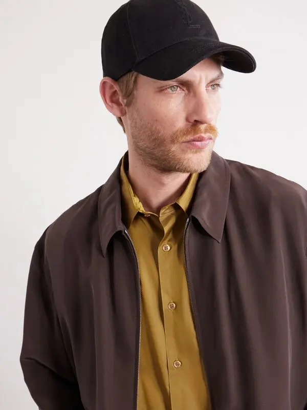 Saint Laurent Logo-debossed Cotton-twill Baseball Cap - Black