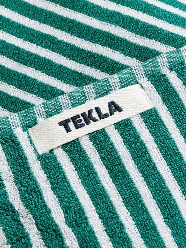 TEKLA Set Of Three Logo-appliquéd Striped Organic Cotton Towels