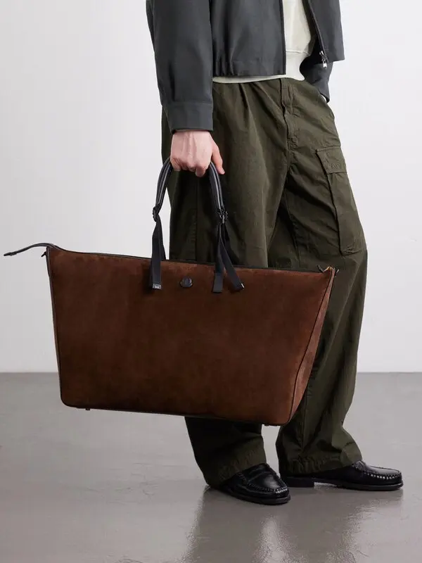Moncler Carlo Suede Duffle Bag - Brown