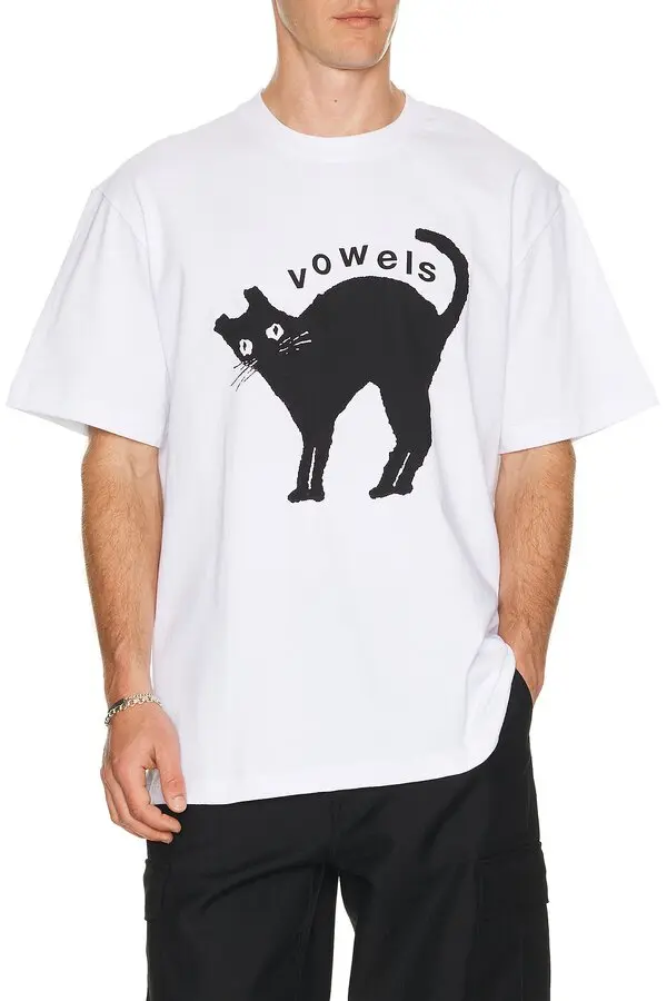 VOWELS Kitty Tee - White
