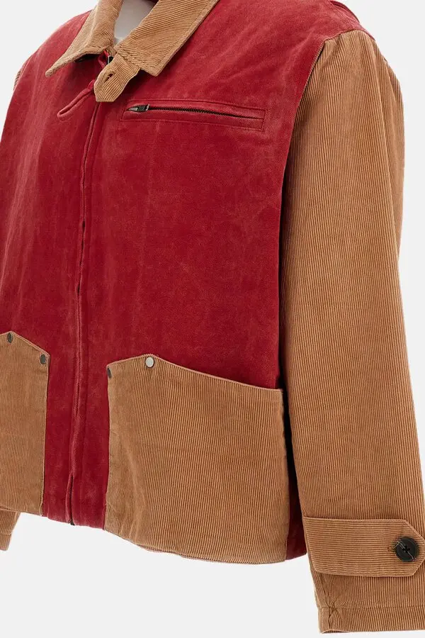FOUND Canvas And Velvet Field Jacket