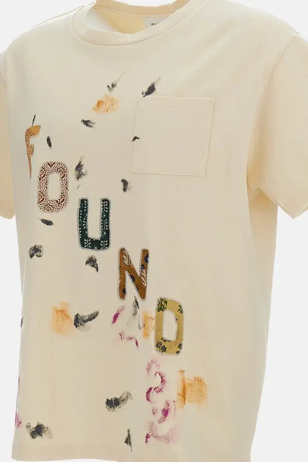 FOUND T-shirt Tapestry Logo Paint - Bianco
